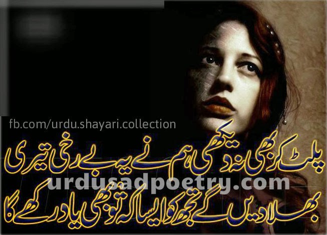 Palat Kar Bhi Na Dekhi Hum Ne Ye Be-Rukhi - Urdu Poetry, Urdu Shayari ...